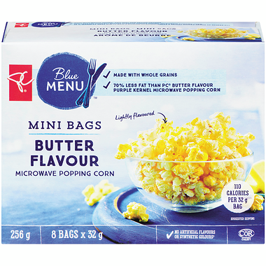 PC Blue Menu Butter Flavour Microwave Popcorn, Mini Bags | PC.ca
