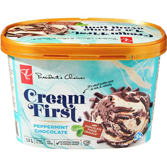 PC Cream First Peppermint Chocolate Ice Cream with Chocolate Fudge ...