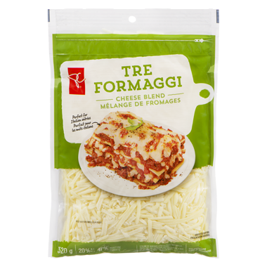 PC Tre Formaggi Shredded Cheese Blend | PC.ca