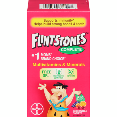 Flintstones Complete Chewable Multivitamin for Kids Aspartame Free 80 ea Atlantic Superstore