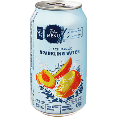 PC Blue Menu Blue Menu Peach Mango Sparkling Water 12 Pack | PC.ca