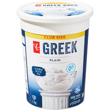 PC 0% MF Greek Yogurt, Plain, Club Size | PC.ca