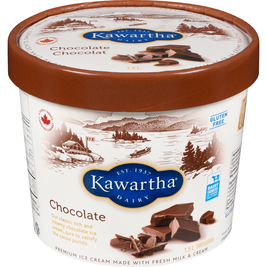Kawartha Premium Ice Cream Made With Fresh Milk Cream Chocolate 1.5 l Zehrs